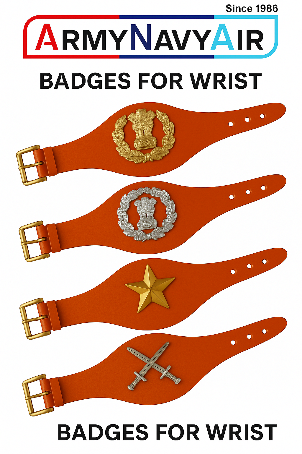 Wrist Rank Badges & Straps | Fabric, Woven & Plastic Chevrons | ArmyNavyAir