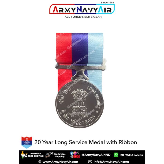 Buy 20 Years Long Service Medal with Ribbon : ArmyNavyair.com Online at ...