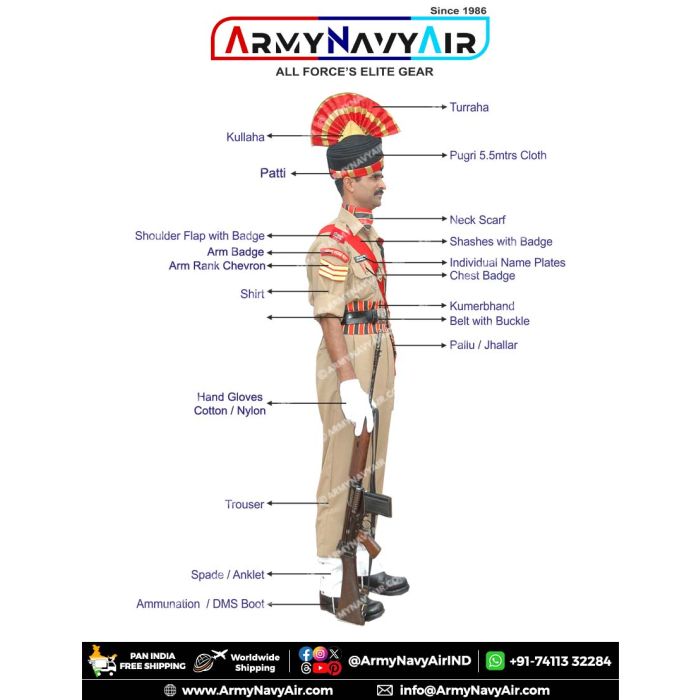 Buy BSF Ceremonial Uniform Dress Items : ArmyNavyAir.com Online at ...