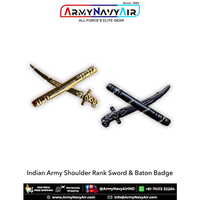 Buy Indian Army Shoulder Rank Badge Sword & baton : ArmyNavyAir.com ...