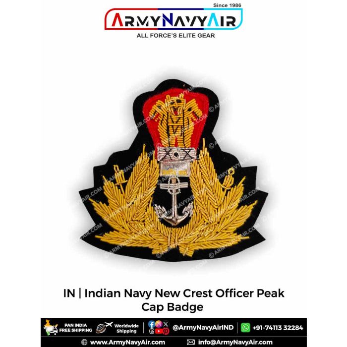 Buy Navy New Crest Officer Peak Cap Badge : ArmyNavyAir.com Online at ...