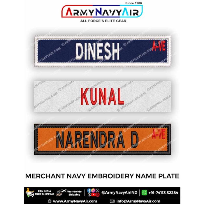 Buy Merchant Navy Embroidered Name Plate : ArmyNavyAir.com Online at ...
