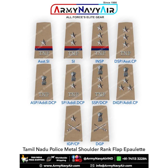 Buy Tamil Nadu Police Rank Epaulette : ArmyNavyAir.com Online at ...