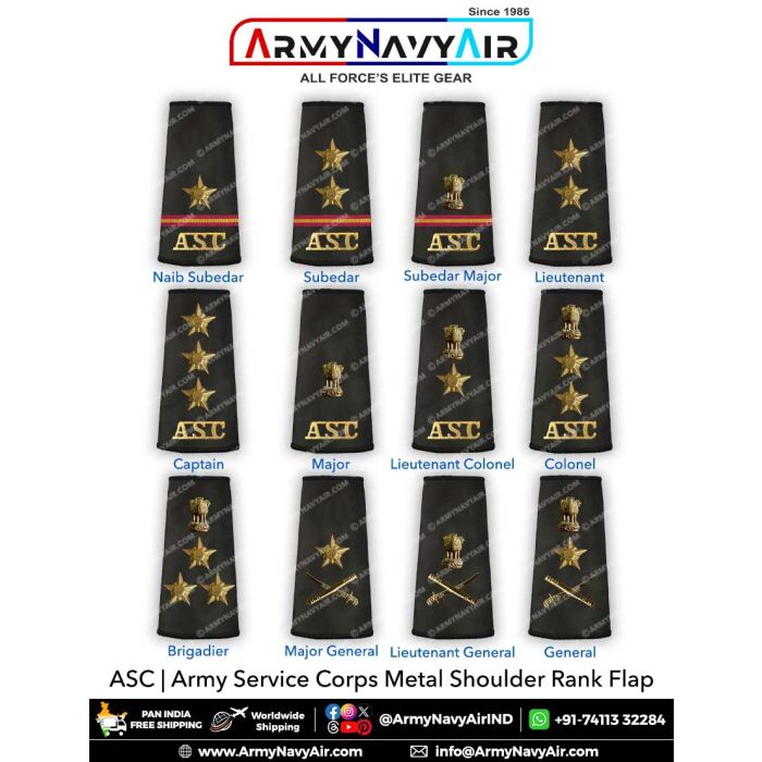 Buy Indian Army Service Corps Army Metal Rank Epaulettes : ArmyNavyAir ...