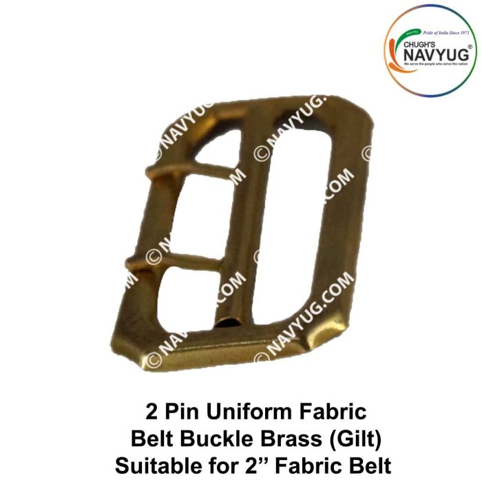 Buy 2 Pin For Uniform Fabric Belt Buckle Brass (Gilt) Suitable for 2 ...