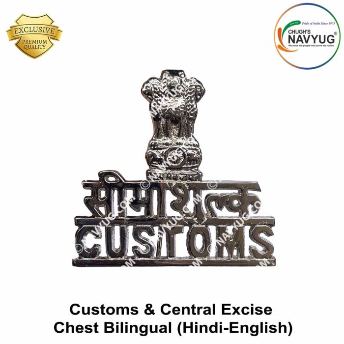 Buy C&CE | Customs & Central Excise Chest Badge Bilingual (Hindi ...