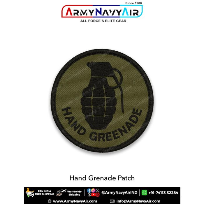 Hand Grenade Patch - Olive Green Tactical Patch