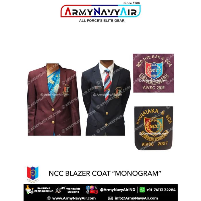 Buy Personalised NCC Blazer Pocket Monogram-Badge : ArmyNavyAir.com ...