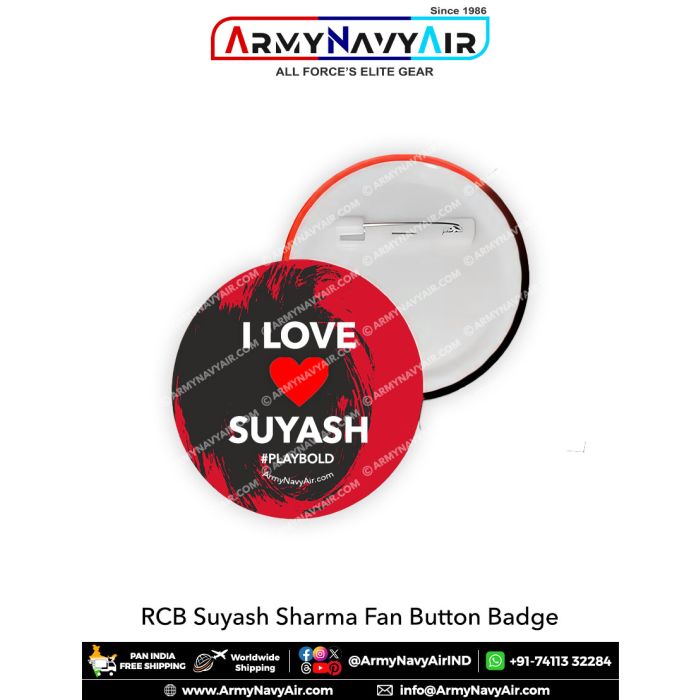 Buy RCB Fan Button Badge - I Love Suyash Sharma :ArmyNavyAir.com Online ...